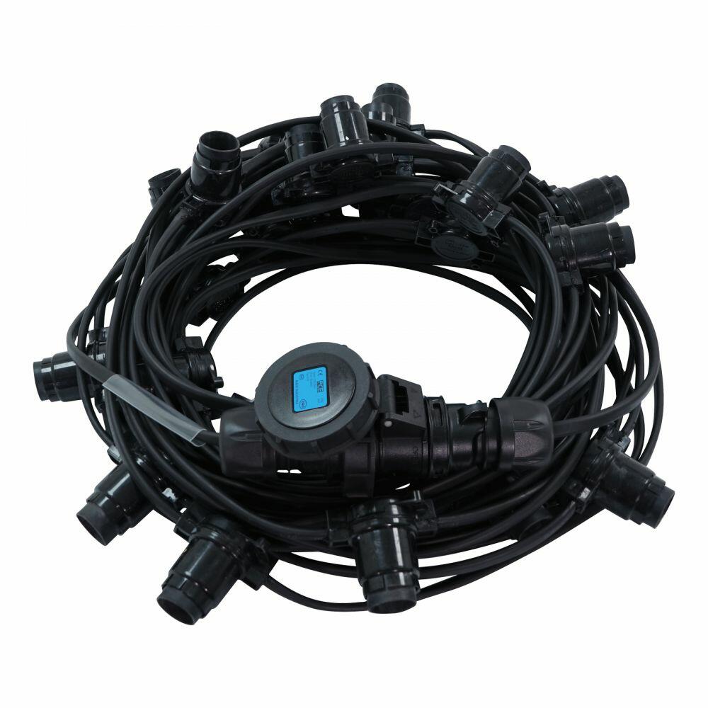eLumen8 100m ES Heavy Duty Rubber Festoon, 3m Spacing with 16A Plug and ...