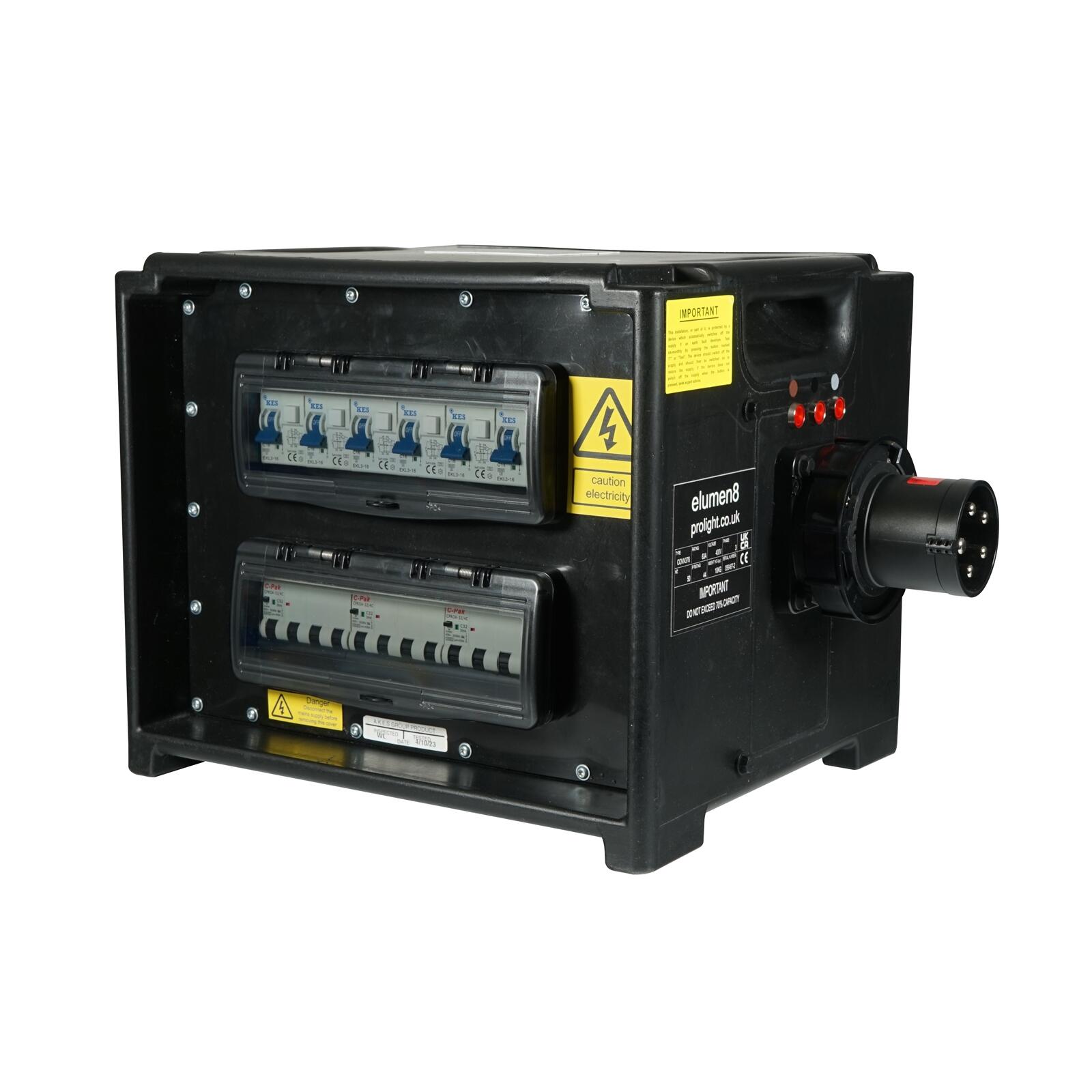 Elumen8 MERZ Distribution Box 63A 3PH to 3x 32A 3PH, 6x 16A 1PH