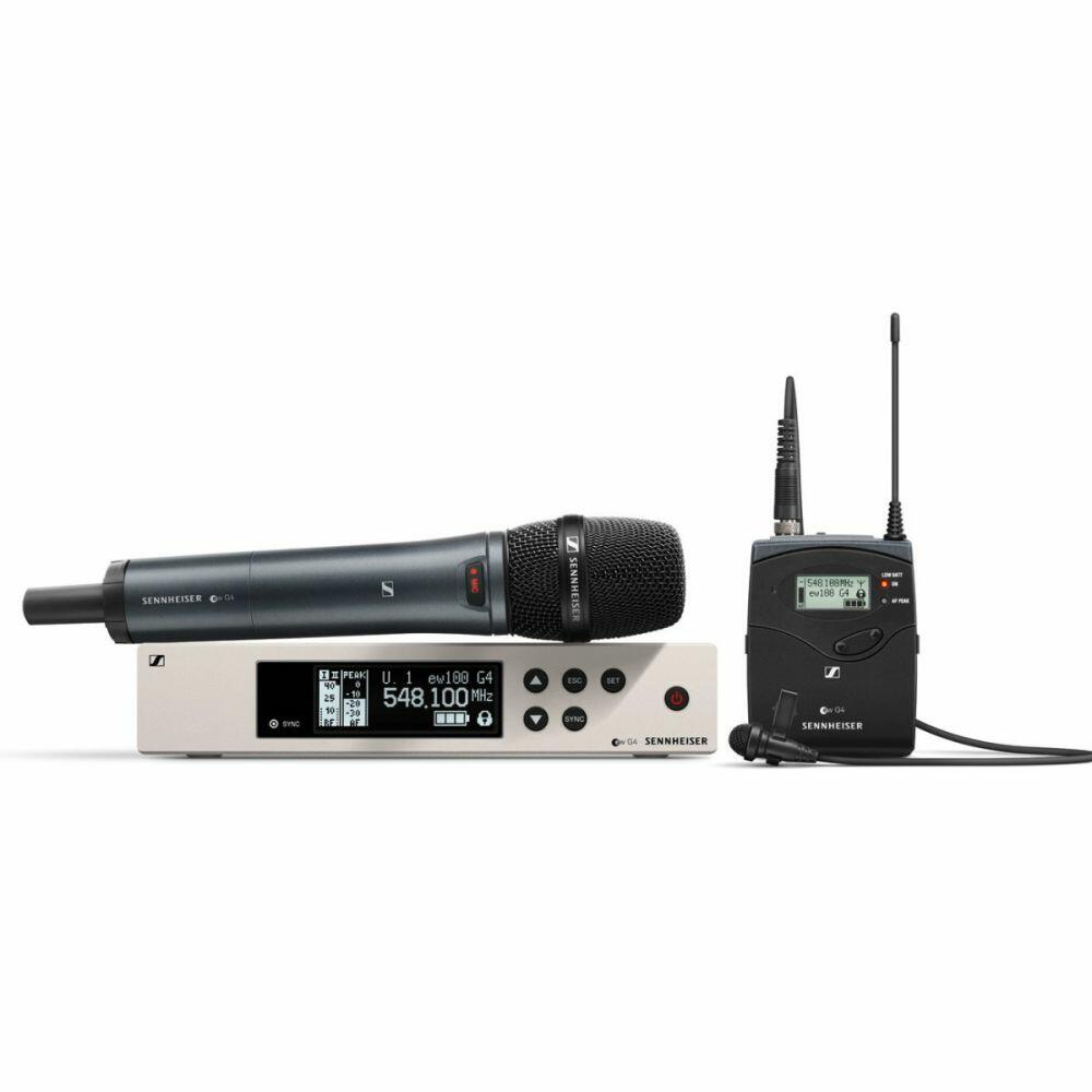 Sennheiser EW100 G4 ME2/835, Dual Wireless Lapel & Handheld Mic System