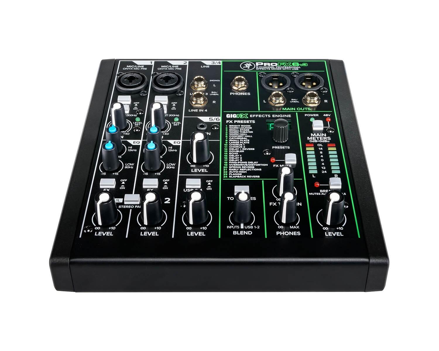 Mackie ProFX6 v3 Audio Mixer, 6 Channel with Effects