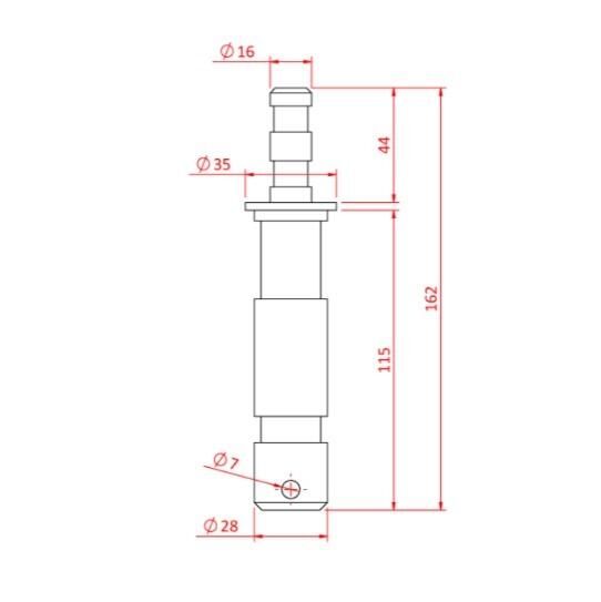 Doughty G1191 - Spigot 29mm x 16mm Lighting, Aluminium
