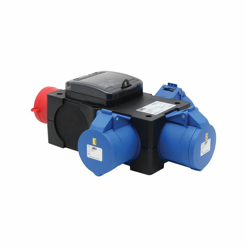 PCE ST ANTON Distribution Box 32A 415V In, 3 x 32A 240V Out (9439019)