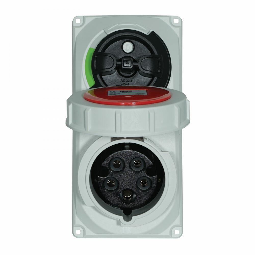 PCE 16A 415V 3P+N+E IP67 Switched Interlock Socket (61152-6)