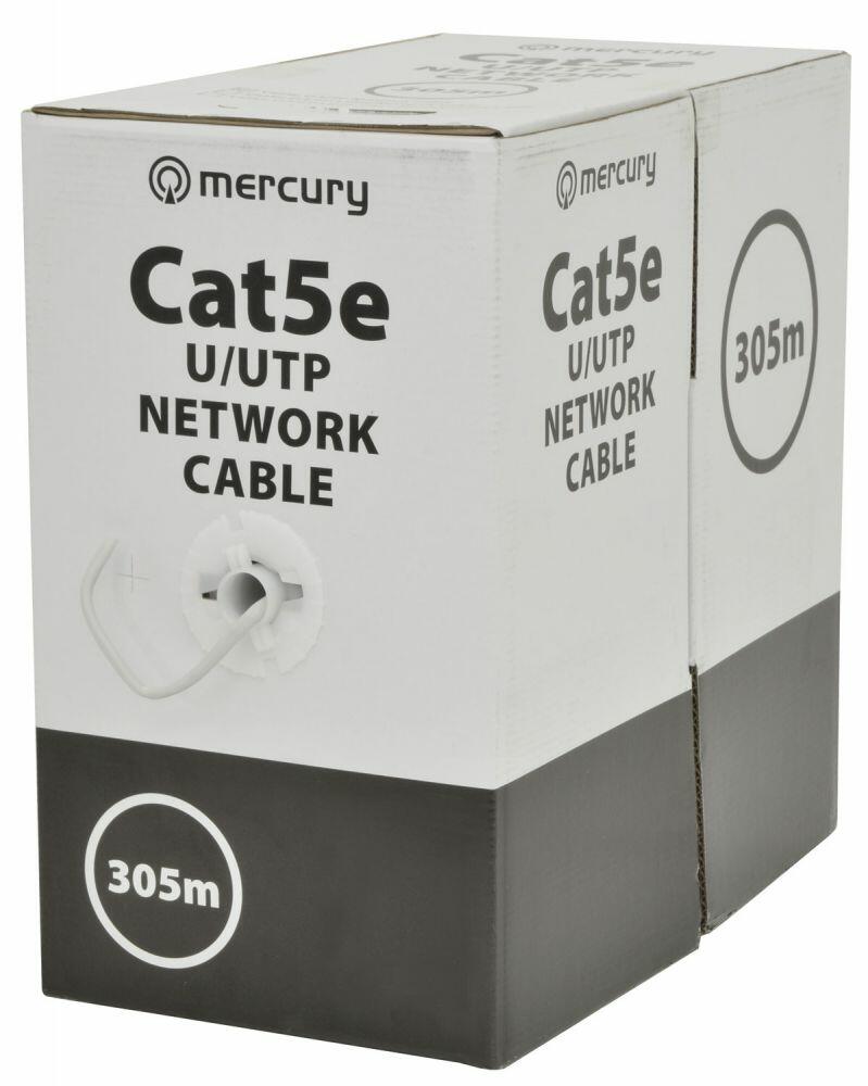 Mercury Cat5e U/UTP LDPE Gel Filled Network Cable 305m Black - 808.009UK