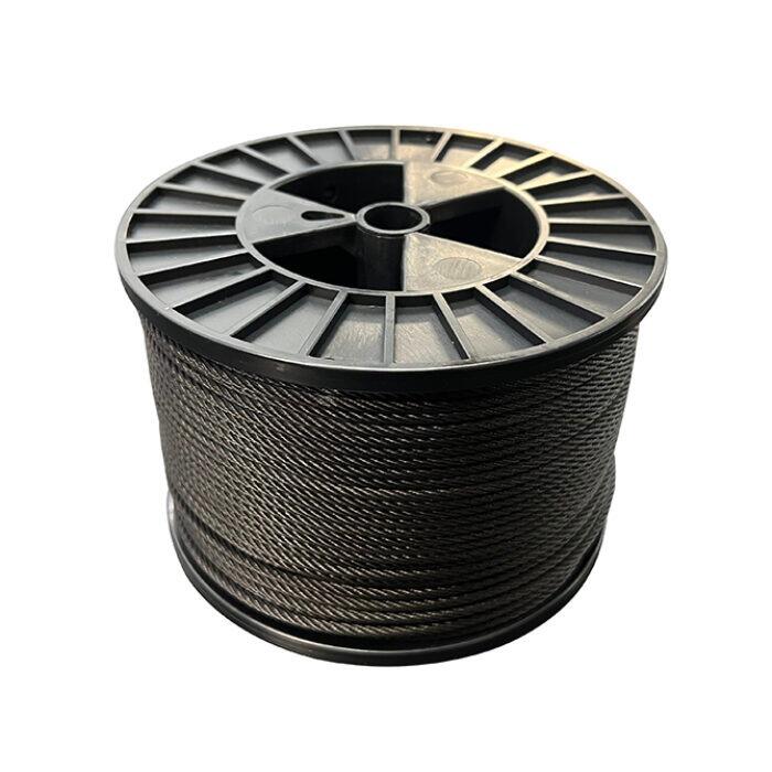 Doughty T400001 - Wire Rope Galvanised - 100m x 3mm Black