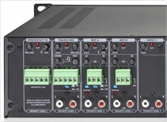 BiAmp MA120 100V Mixer Amp 120W 2-Mic/4-Line i/p 120W 2U