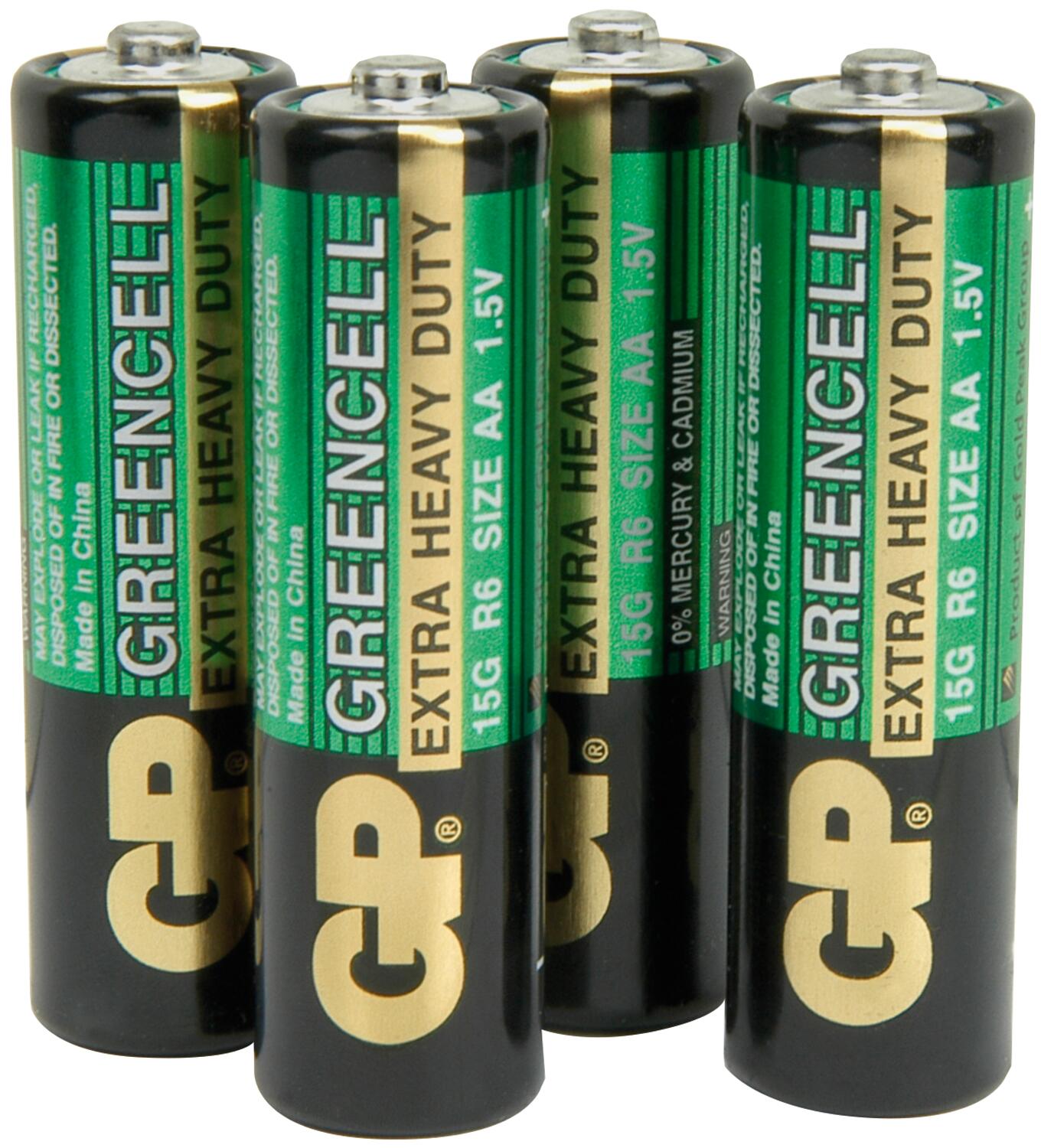 GP Batteries Zinc chloride batteries, AA, 1.5V - 4pcs