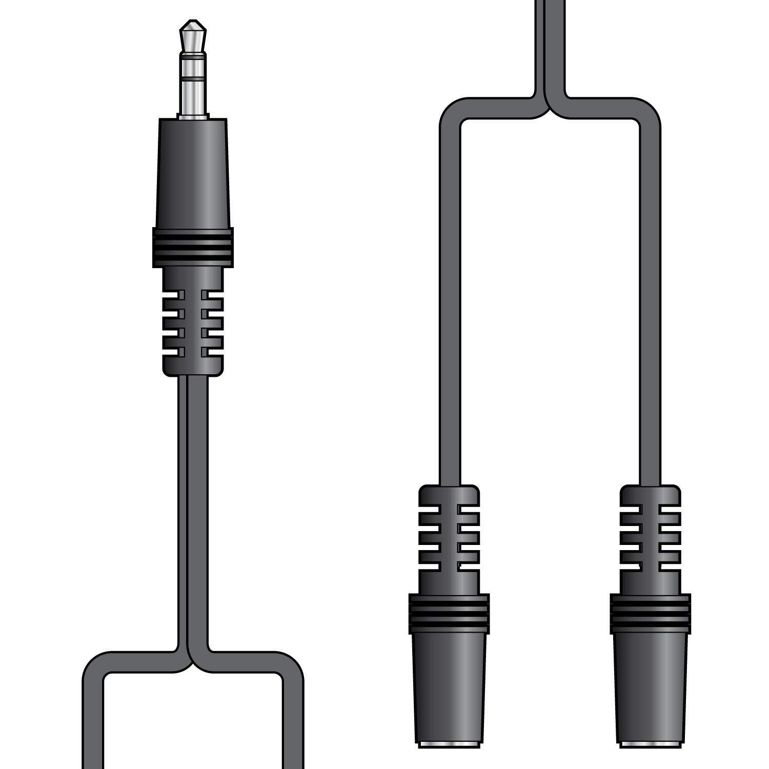 AV:Link 3.5mm stereo plug to 2 x 3.5mm stereo sockets lead 1.2m - 112.046UK