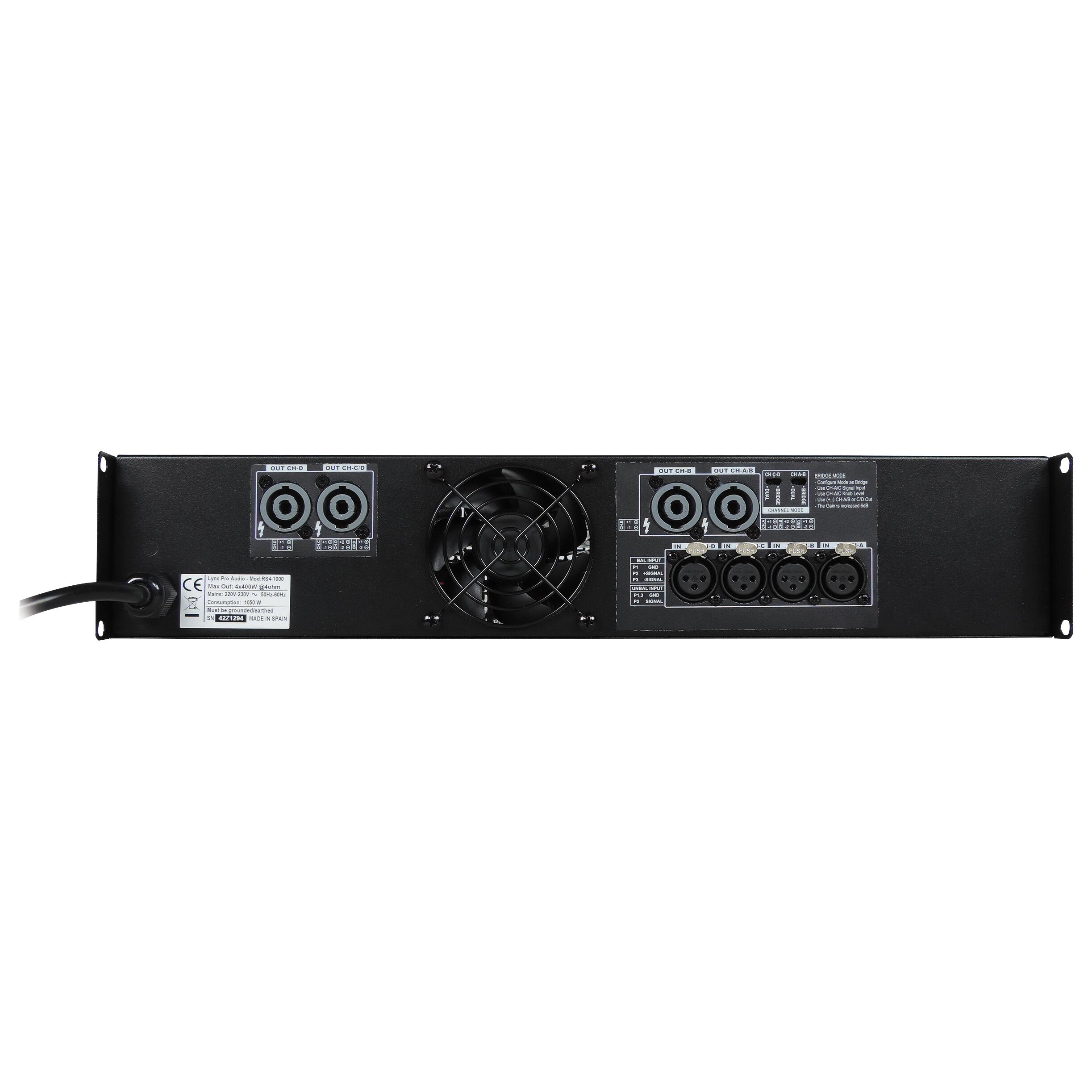 Lynx Pro-Audio RS2-1000 2 x 500W Power Amplifier