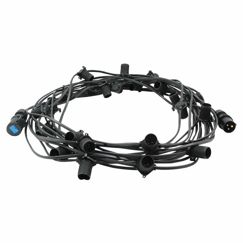 PCE 100m BC Festoon, 1m Spacing with 16A Plug and Socket