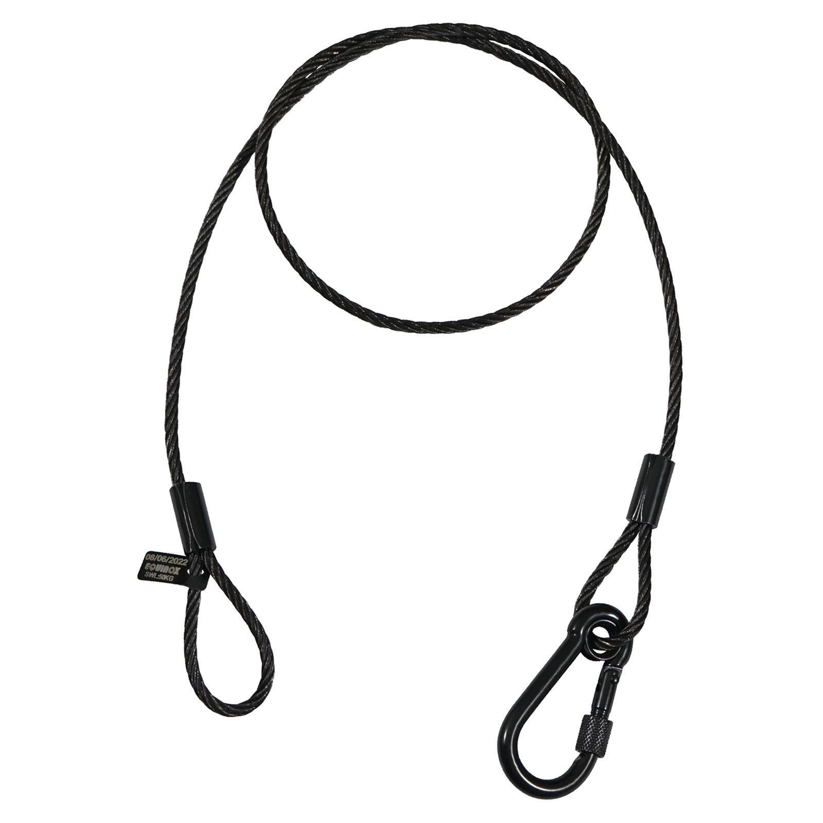 Equinox 100cm Black Stainless Steel Safety Wire 50kg