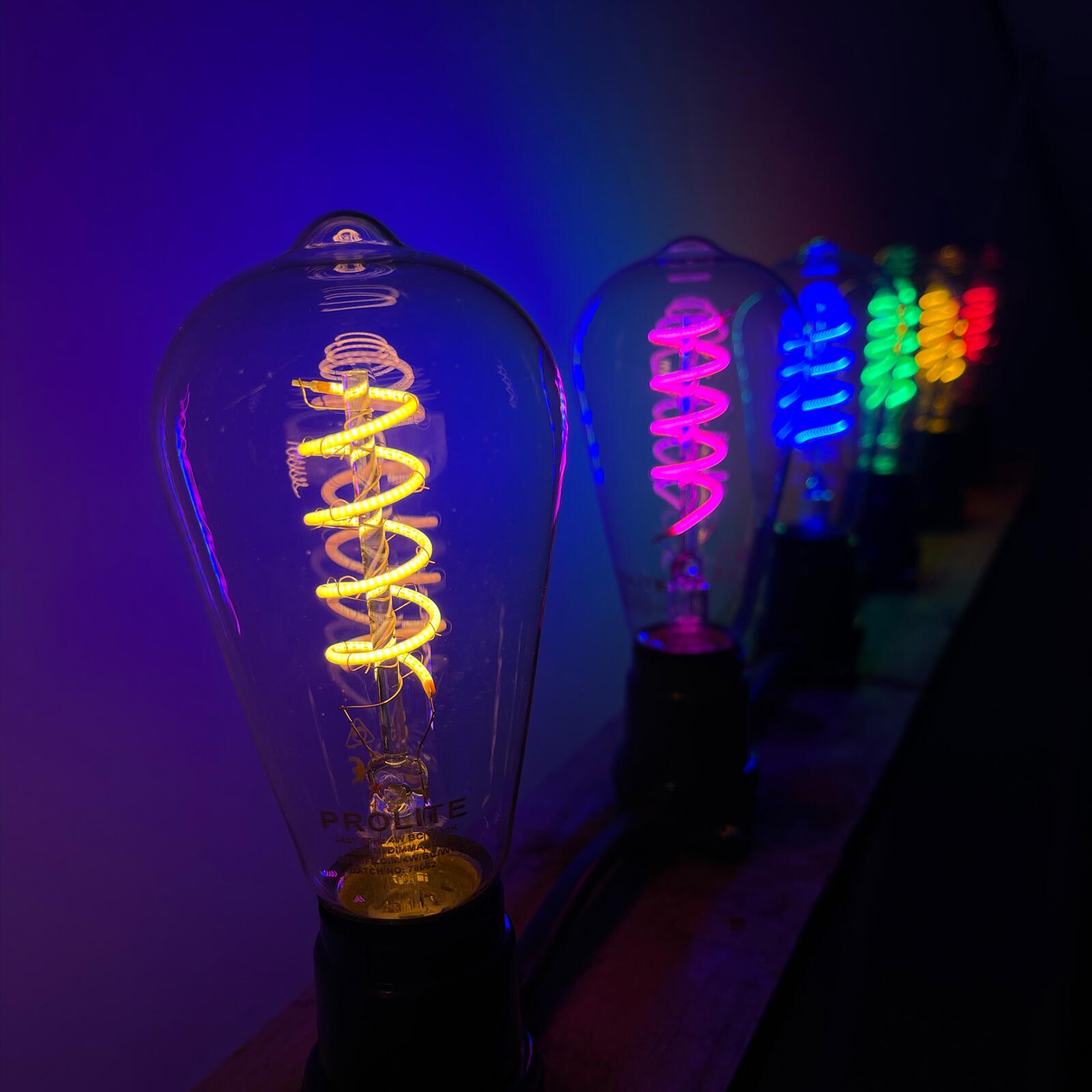 Prolite 4W Dimmable LED ST64 Spiral Funky Filament Lamp BC, 1800K