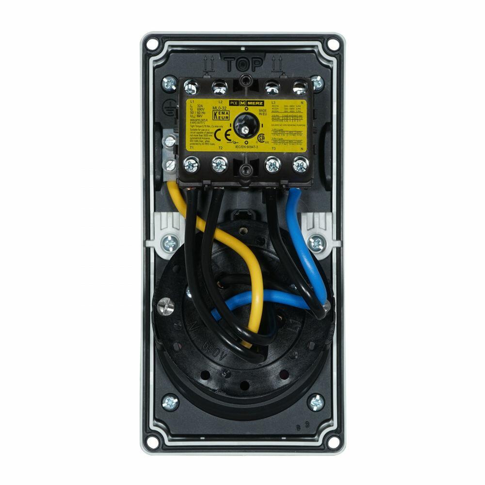 Pce 32a 415v 3p N E Ip67 Switched Interlock Socket 61252 6