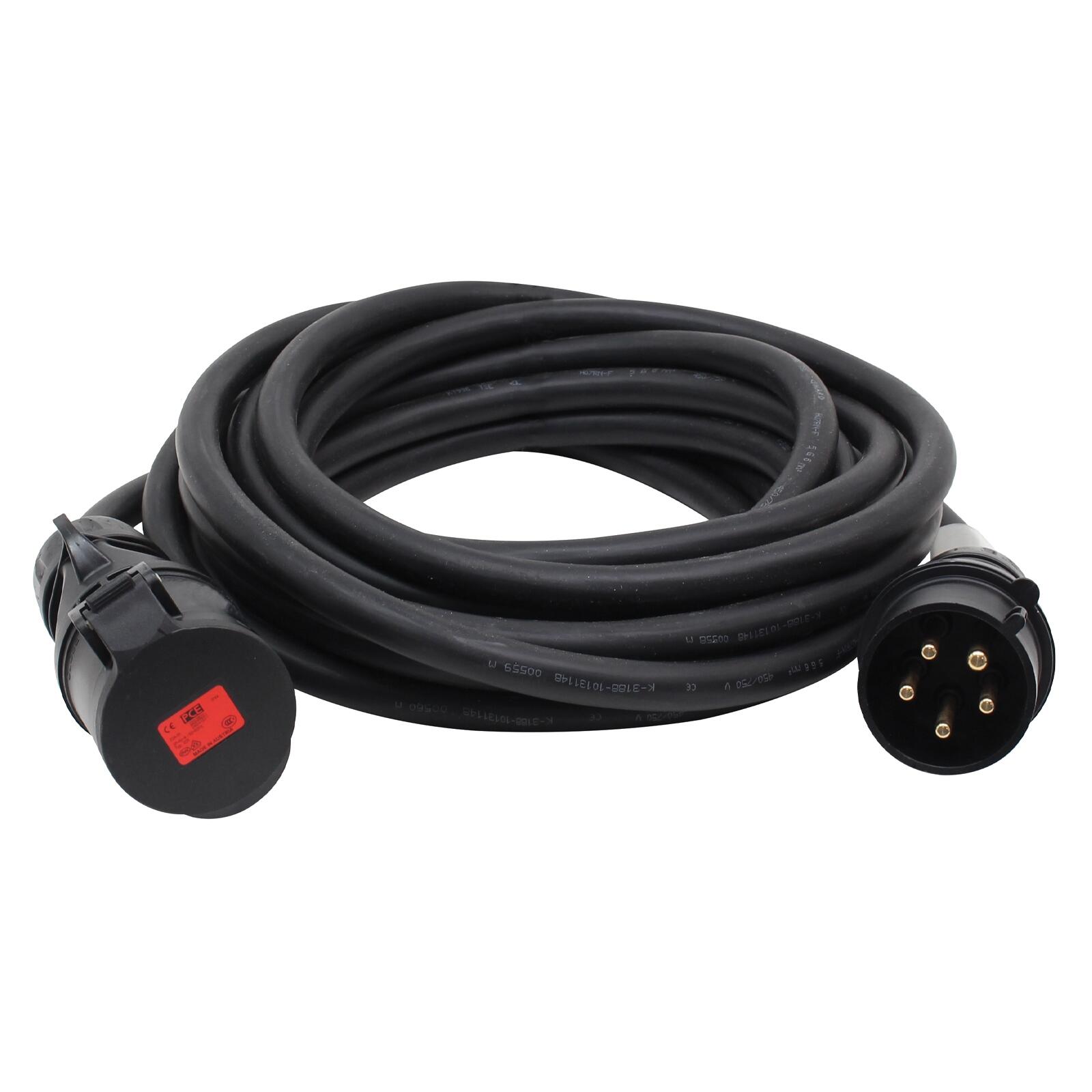 eLumen8 PCE Midnight 50m 32A Male - 32A Female 3PH 6mm 5C Cable Lead