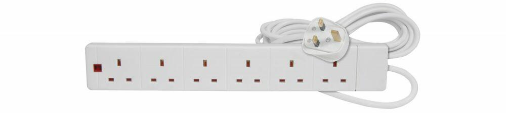 Mercury 6-way extension lead, neon, 5.0m - 429.846UK
