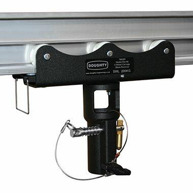 Doughty T85205 Studio Rail 80 6 Wheel Carriage C/W 28mm Rec, Brake