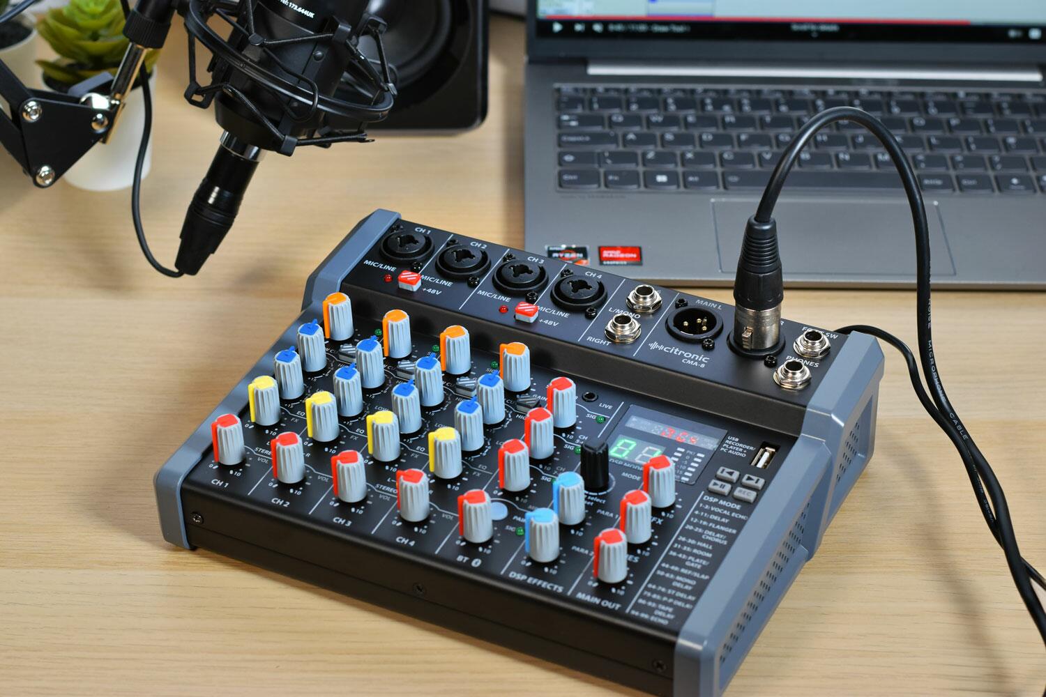 Citronic CMA 8 Compact Mixer with Bluetooth, DSP, USB Play/Record/PC ...