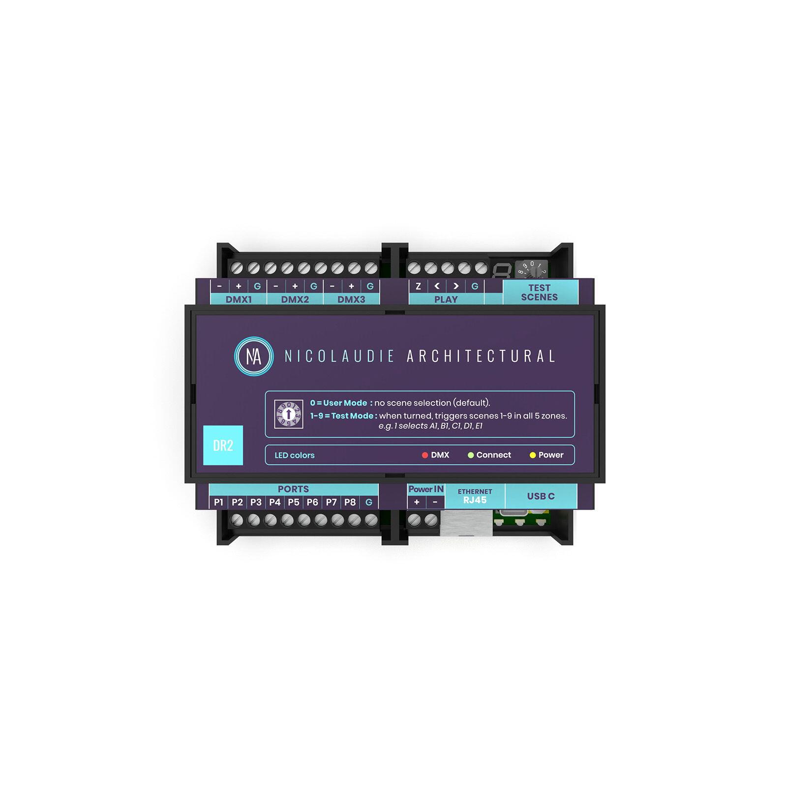 Nicolaudie Architectural DINA-DR2 DIN Rail Lighting Controller