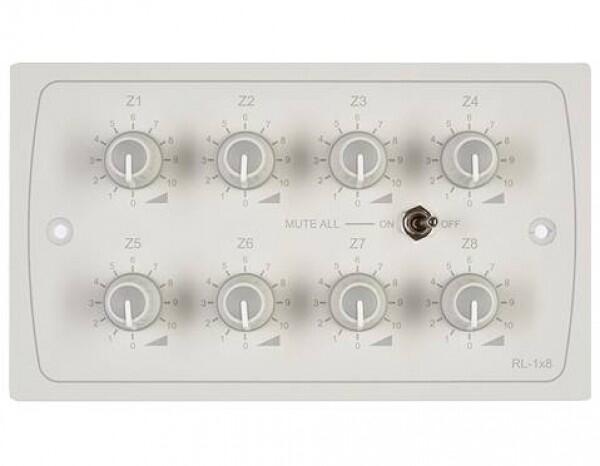 Cloud RL1x8, 8 x Remote Level Plate with Mute Switch