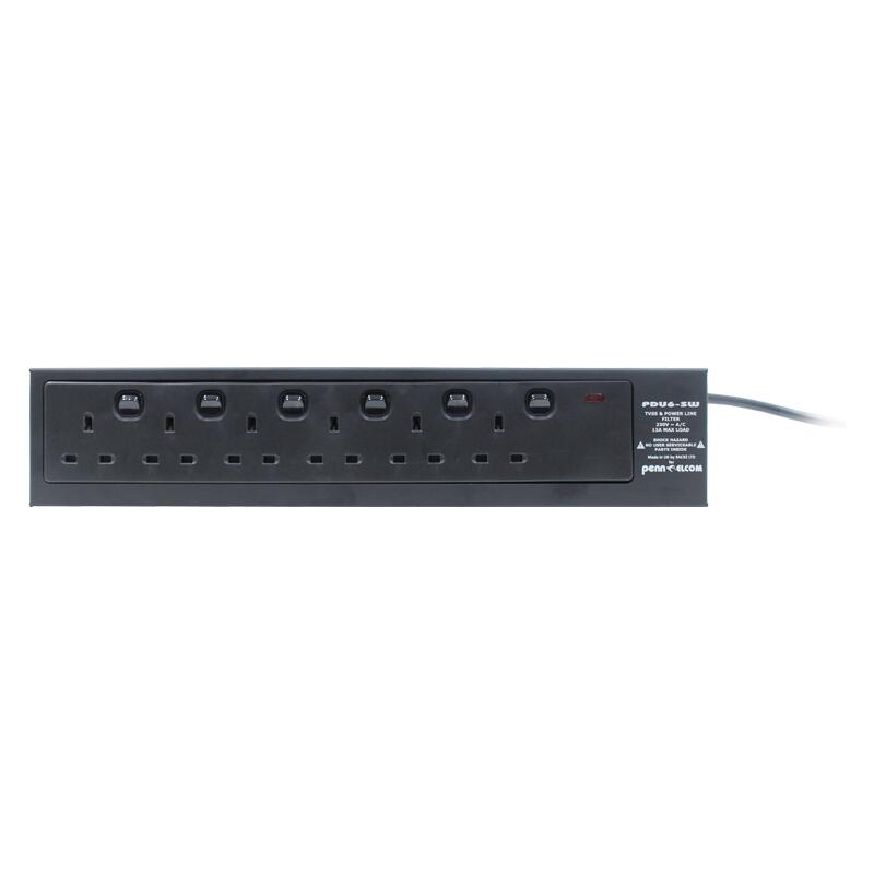 Penn Elcom 6 Way PDU with Individually Switchable Outlets (PDU6SW)