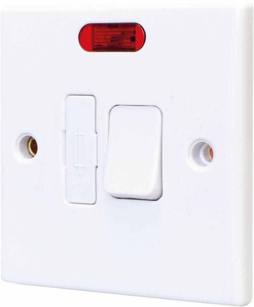 Eagle Switched Fused Spur Double Pole 13A Curved Edge, E301TE