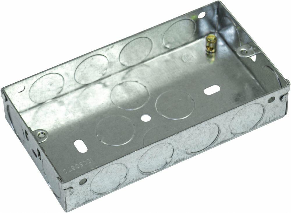 Eagle 2 Gang Zinc Plated Metal Back Box Mounting Depth (mm) 25, E361BC