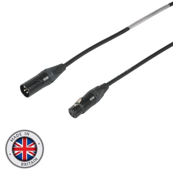 eLumen8 3-Pin Neutrik XLR 75m DMX Lead - Black - Stagegear