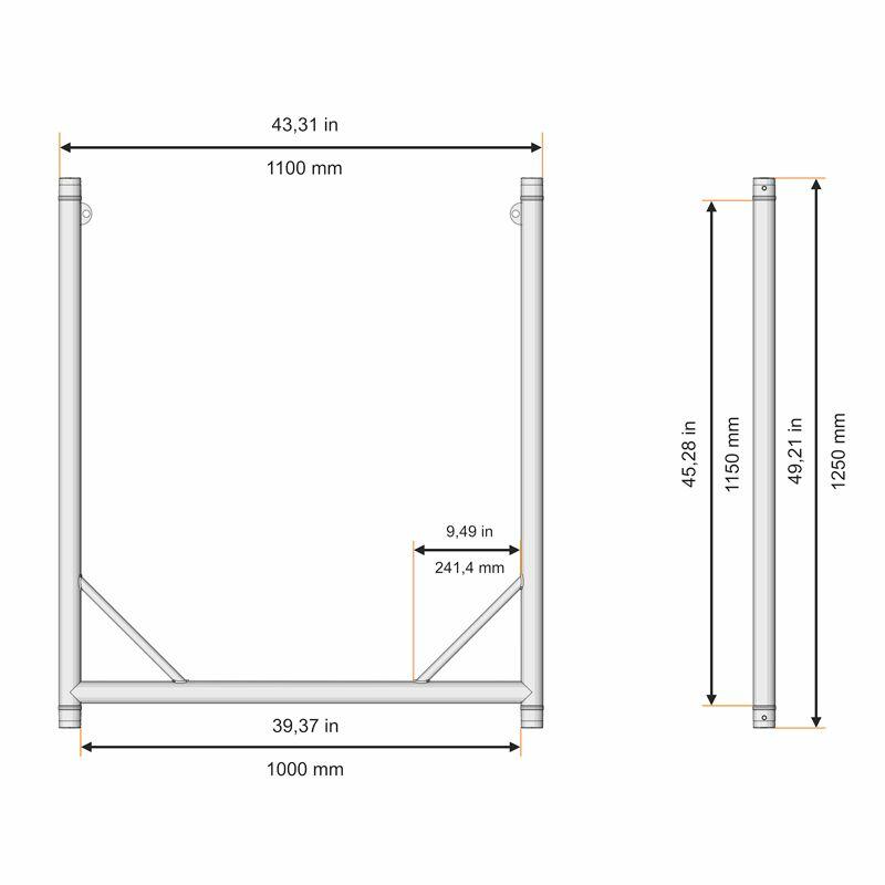Global Truss F31PL Modular U Frame Stage Black 1000mm (F62125D PL)