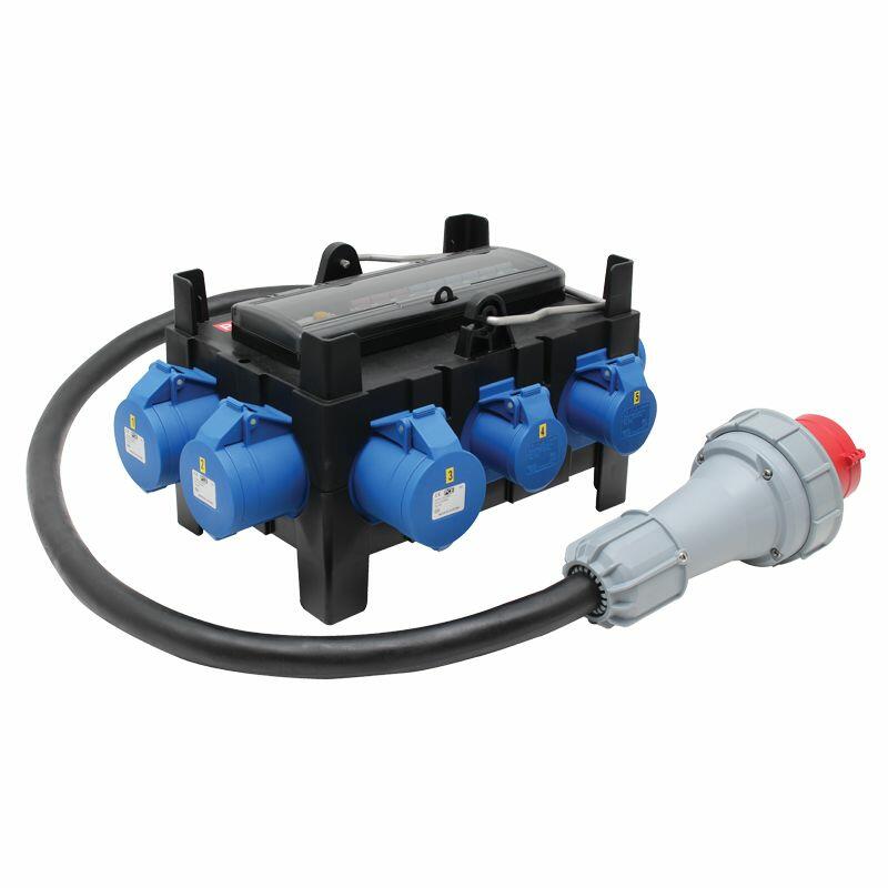 PCE ISCHL Distribution Box 63A 415V In, 3 x 32A + 6 x 16A Out (9130021)