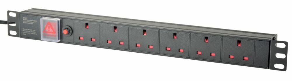 Adastra 1U-PDU-6UK 1U Rackmount 6-Gang UK Power Distribution Unit + 1 ...