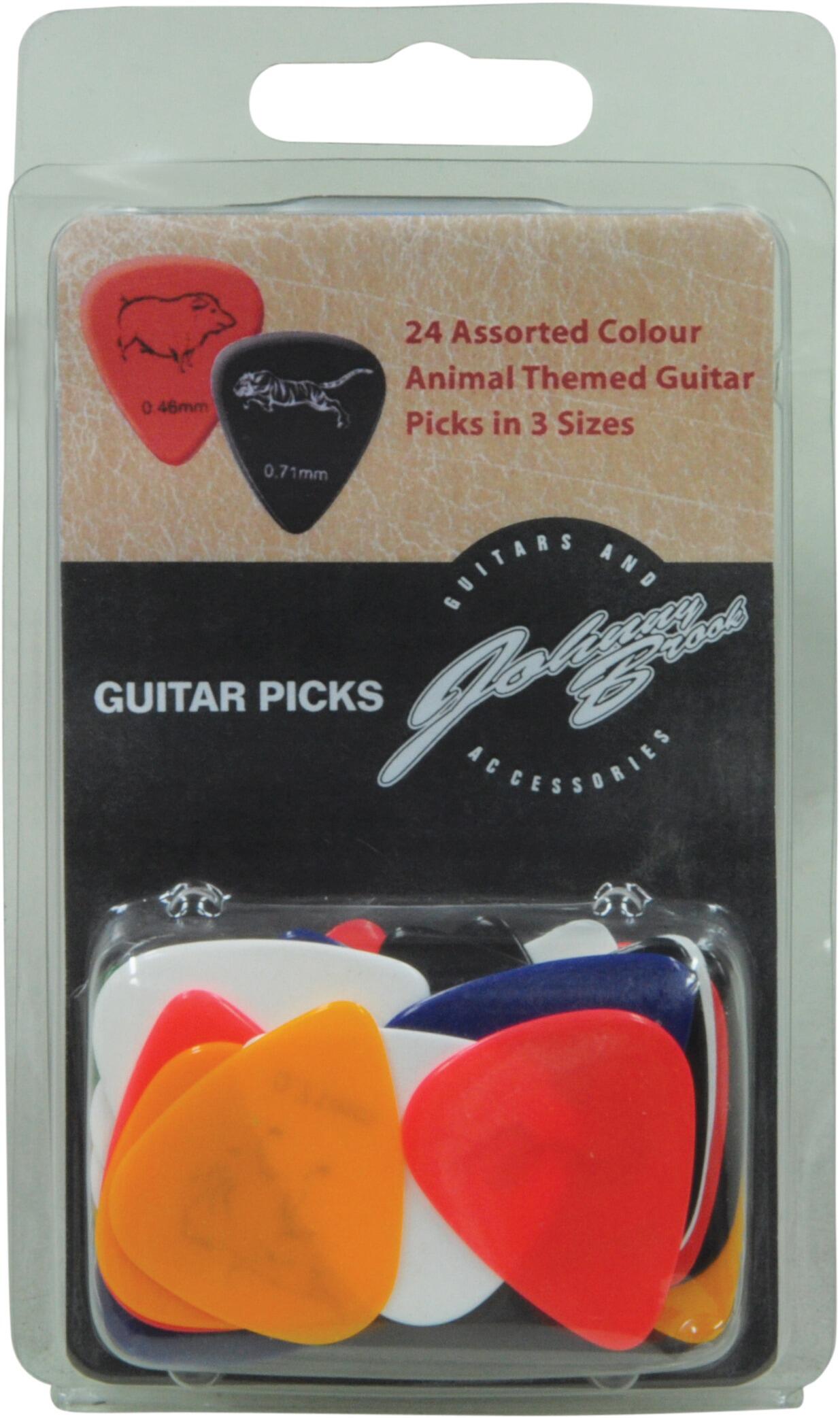 SoundLAB 24 Assorted Colour Animal Themed Guitar Picks in Three Sizes ...
