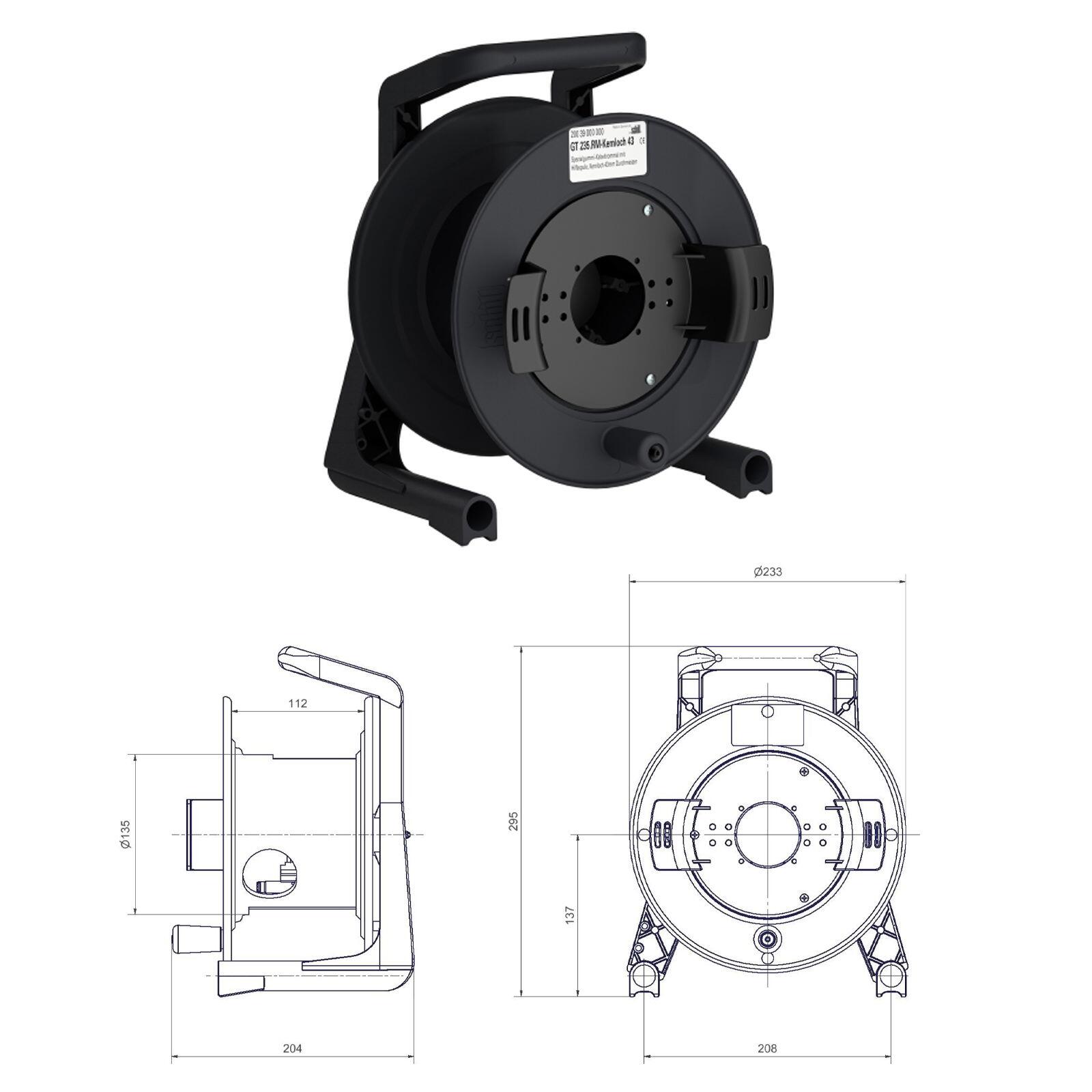 Schill Empty Cable Reel with Auxiliary Winder GT235.RM