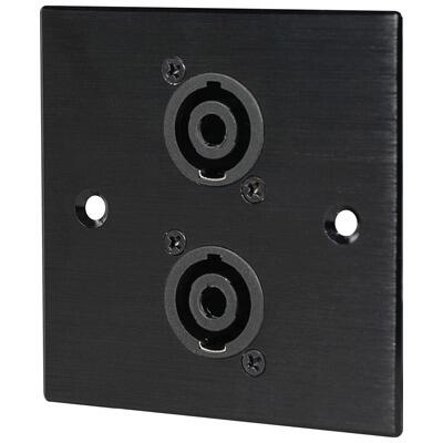 Eagle F267VS, 2 way 4 Pole Speaker Socket Wall Plate - Black, F267VS
