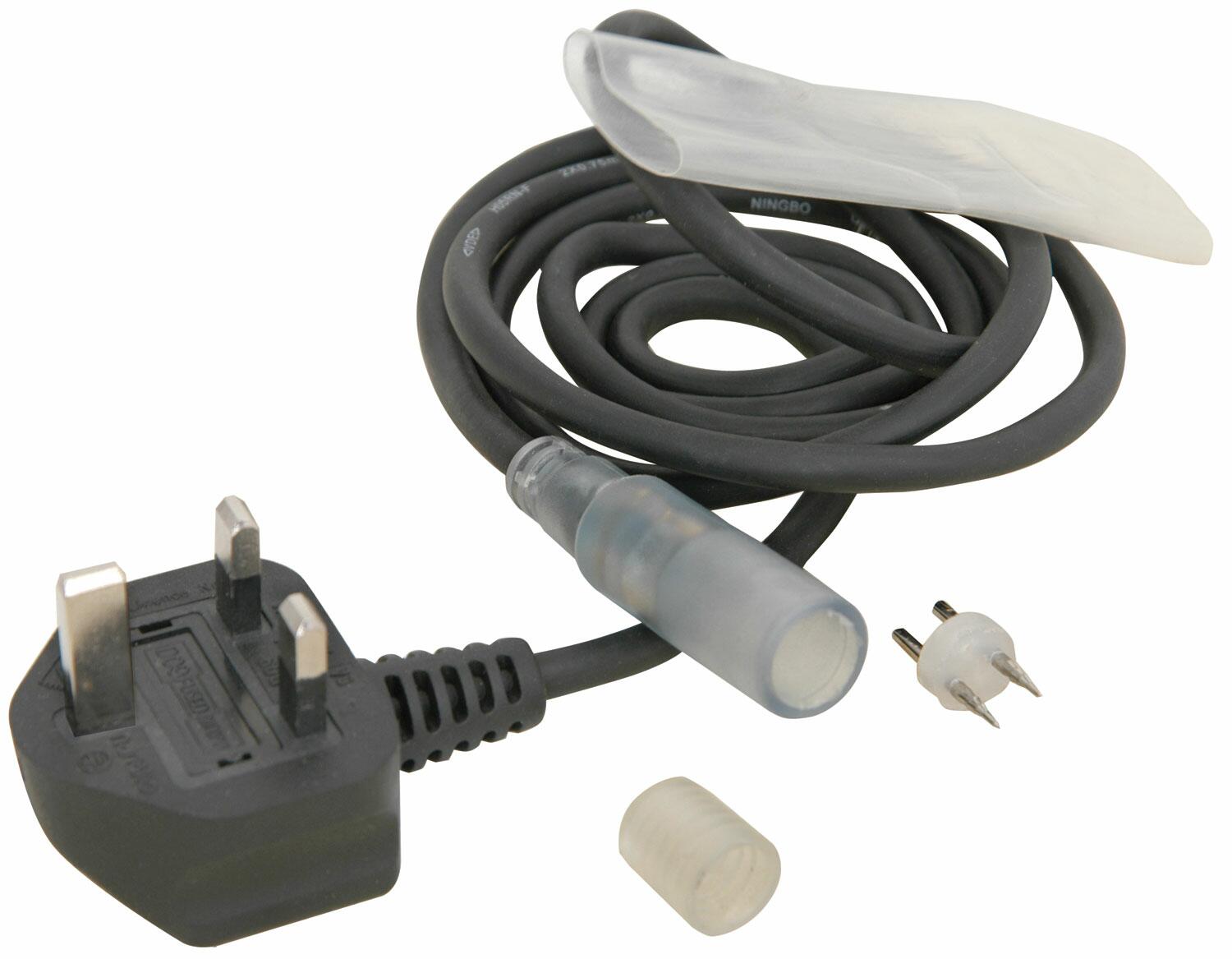 LYYT Rope light power cable with plastic sleeve and end cap (UK version ...