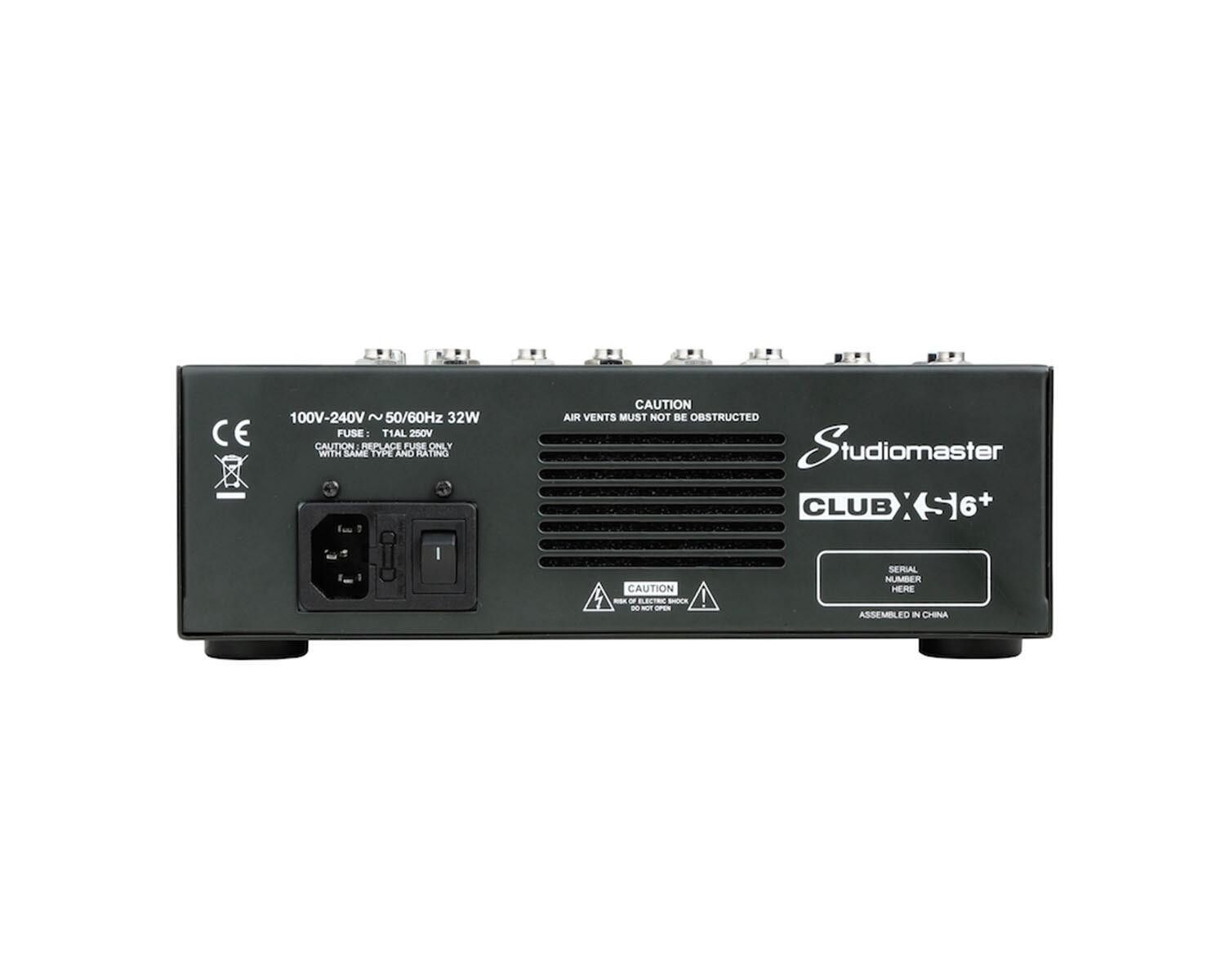 Studio Master Club XS 6+ 4CH Analogue DSP Mixer 5 Inputs / 1 Mic / 2 Stereo
