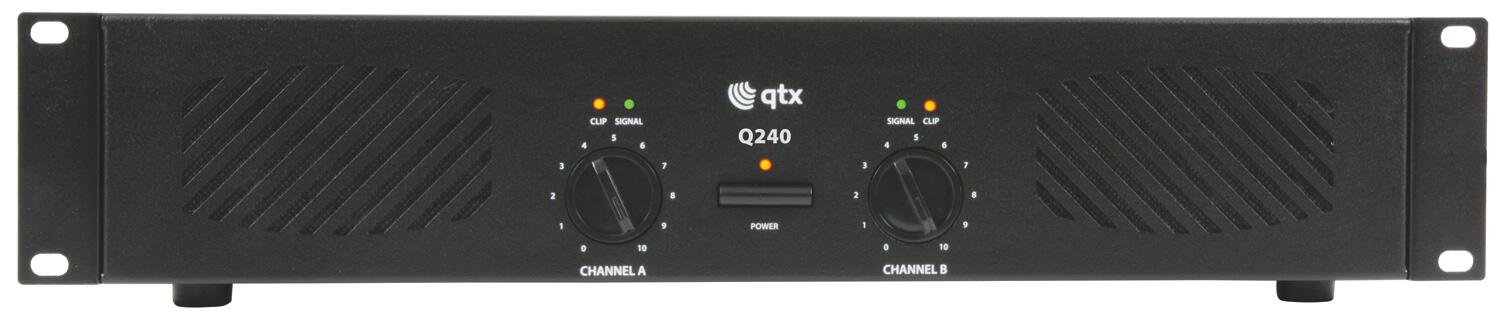 QTX Q240 Q Series Stereo Power Amplifier 2 x 60w RMS, 4ohm