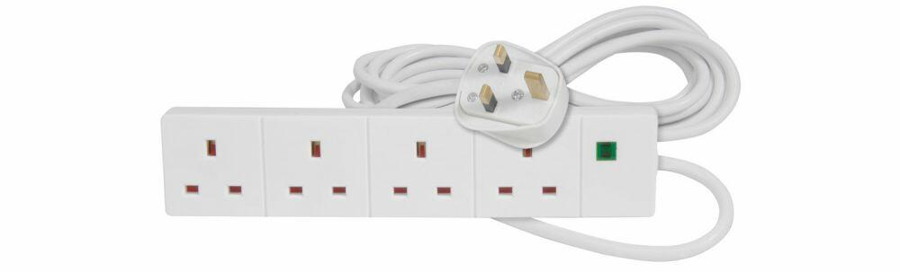 Mercury 4-way extension lead, surge protection, 5.0m - 429.845UK