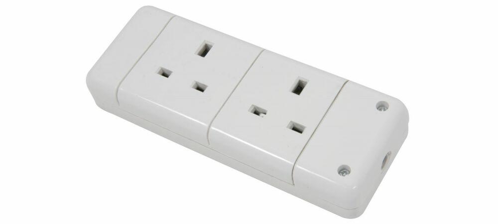 Mercury 2 gang 13A trailing socket, bulk - 429.858UK (pack of 10)
