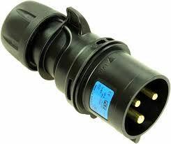 Doughty E102101 - 16A 240v Male Line Plug - Black