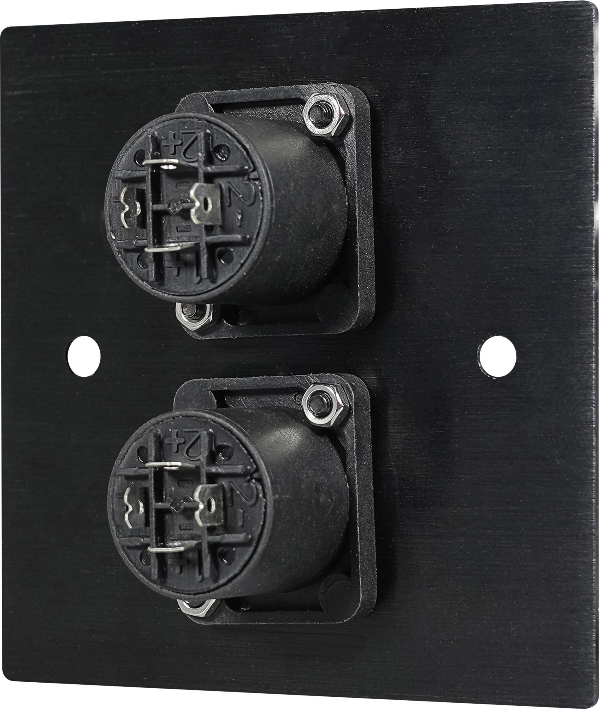 Eagle F267VS, 2 way 4 Pole Speaker Socket Wall Plate - Black, F267VS