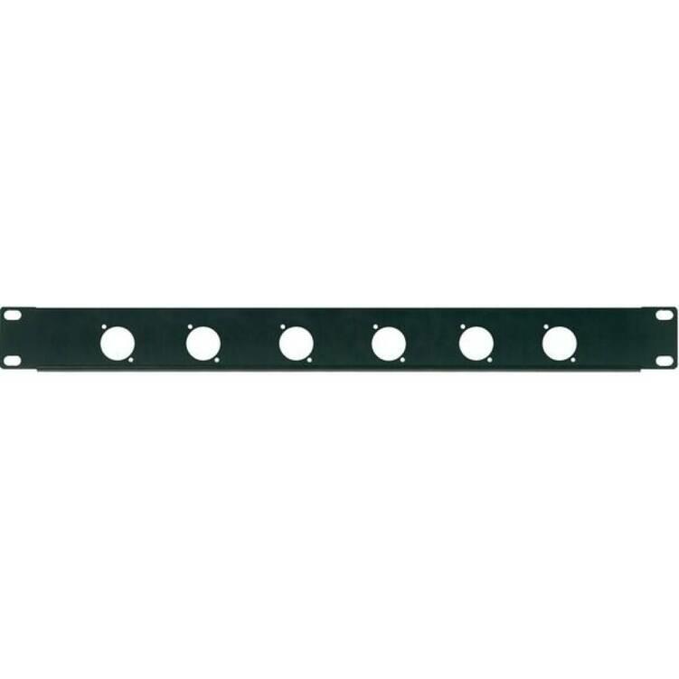 StageCore RK6N 19 1U Connector Panel, 6 Way BLACK - (99025)