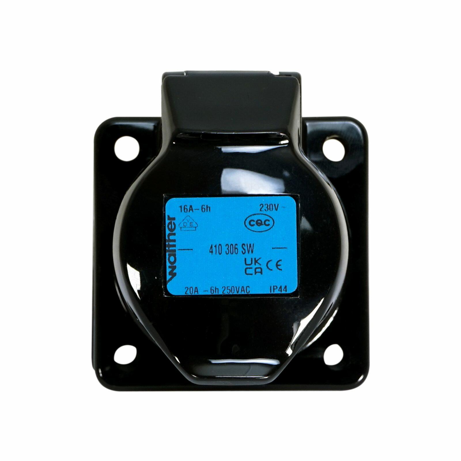 Walther 16A Panel Socket Black (16ASPS/BK)