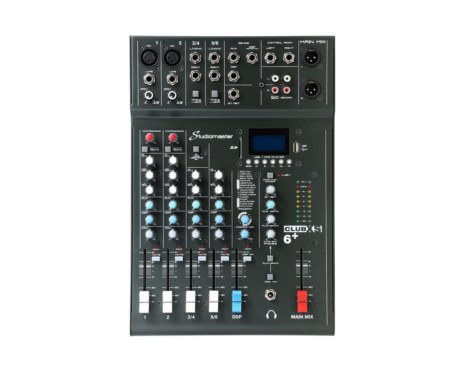 Studio Master Club XS 6+ 4CH Analogue DSP Mixer 5 Inputs / 1 Mic / 2 Stereo
