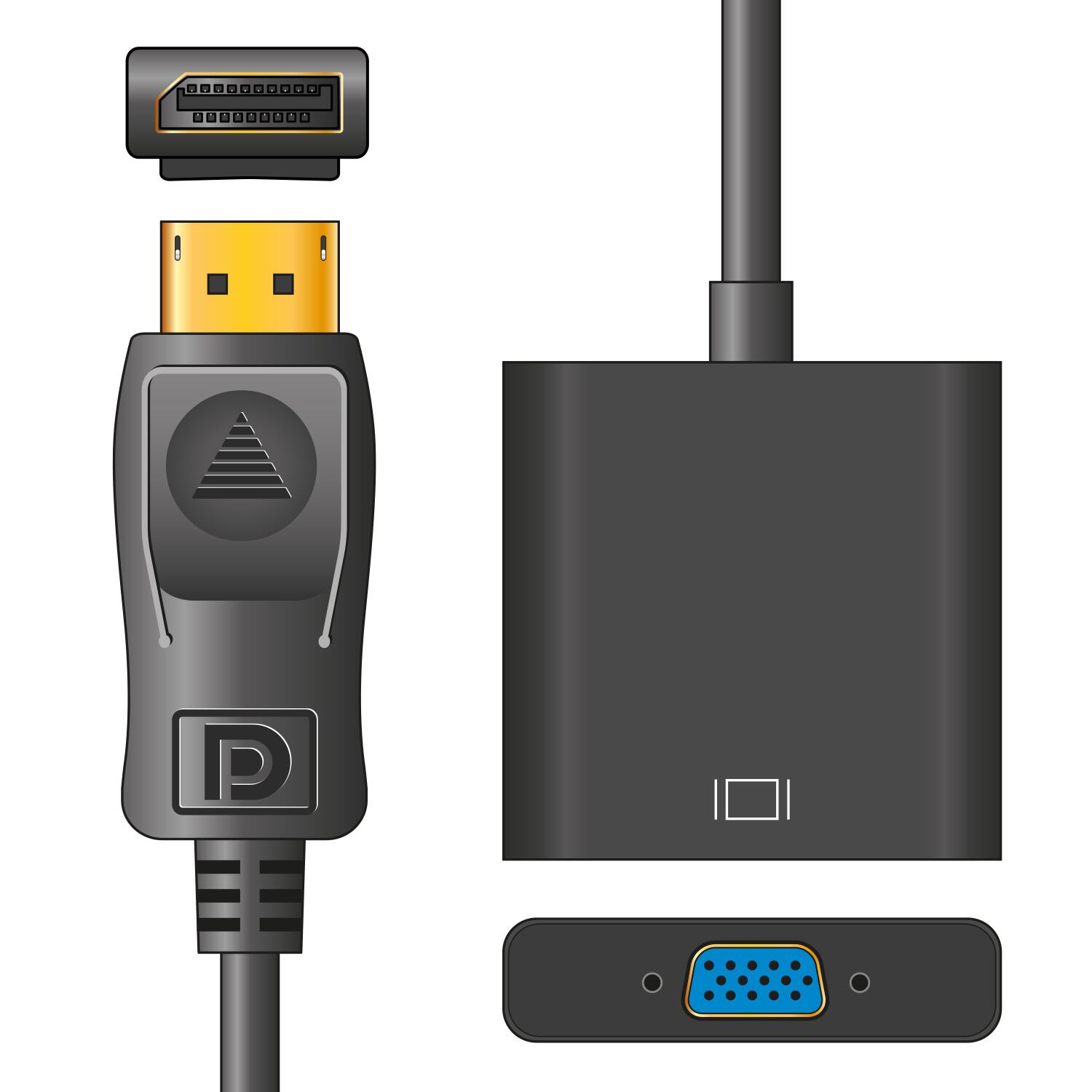AV:Link Adaptor Lead Display Port Plug - VGA Socket - 122.427UK