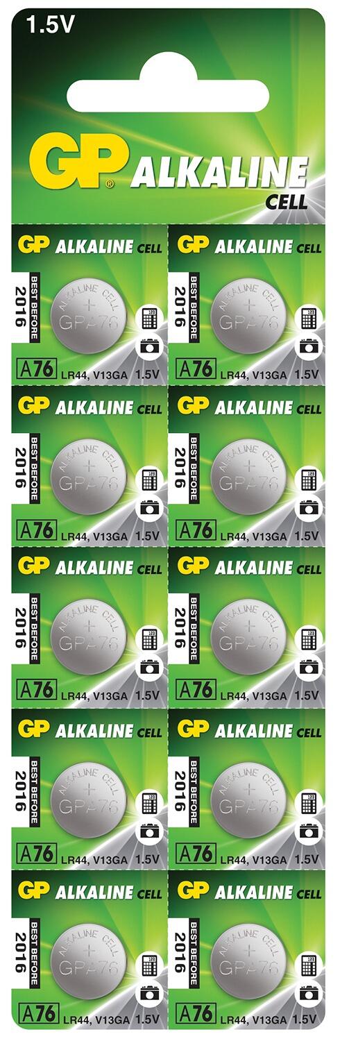 GP Batteries Alkaline button cell 1.5V LR44 10 pack