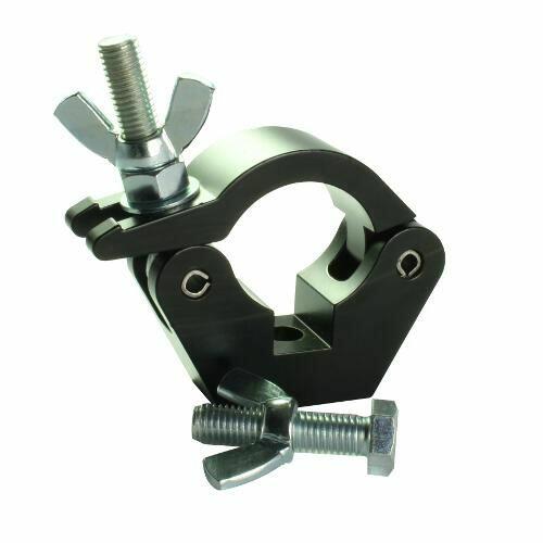 Doughty T58011 Slimline Hook Clamp, M12 Bolt And Wingnut, Black