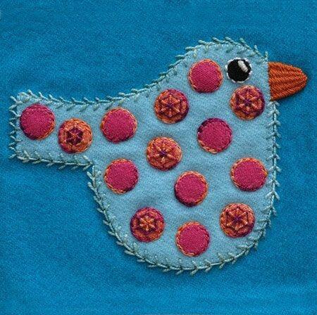 Sue Spargo Polka Dot Bird Pre-Cut Wool Applique Kit (Colourway 3)