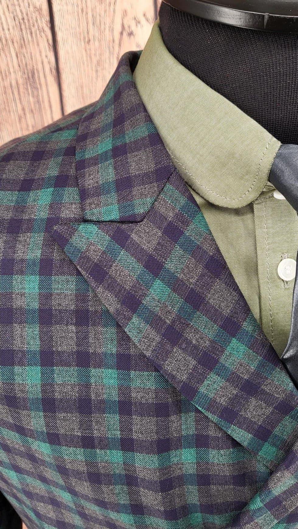 &Tanner& Green Check DB Suit