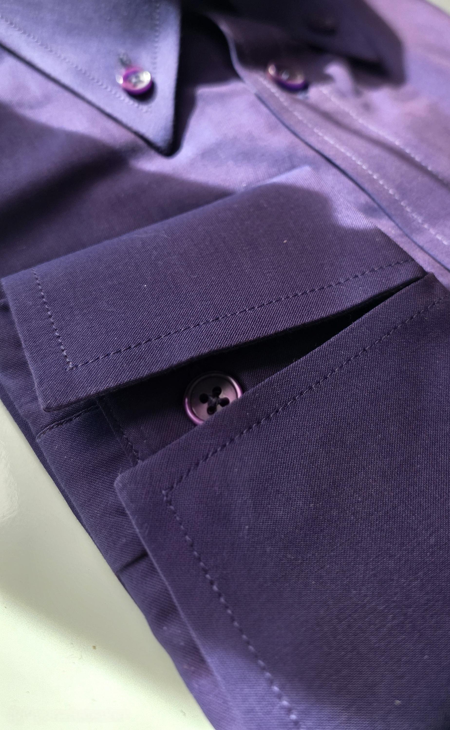 The Aiden – Men's Aubergine Two Tone Button Down Shirt