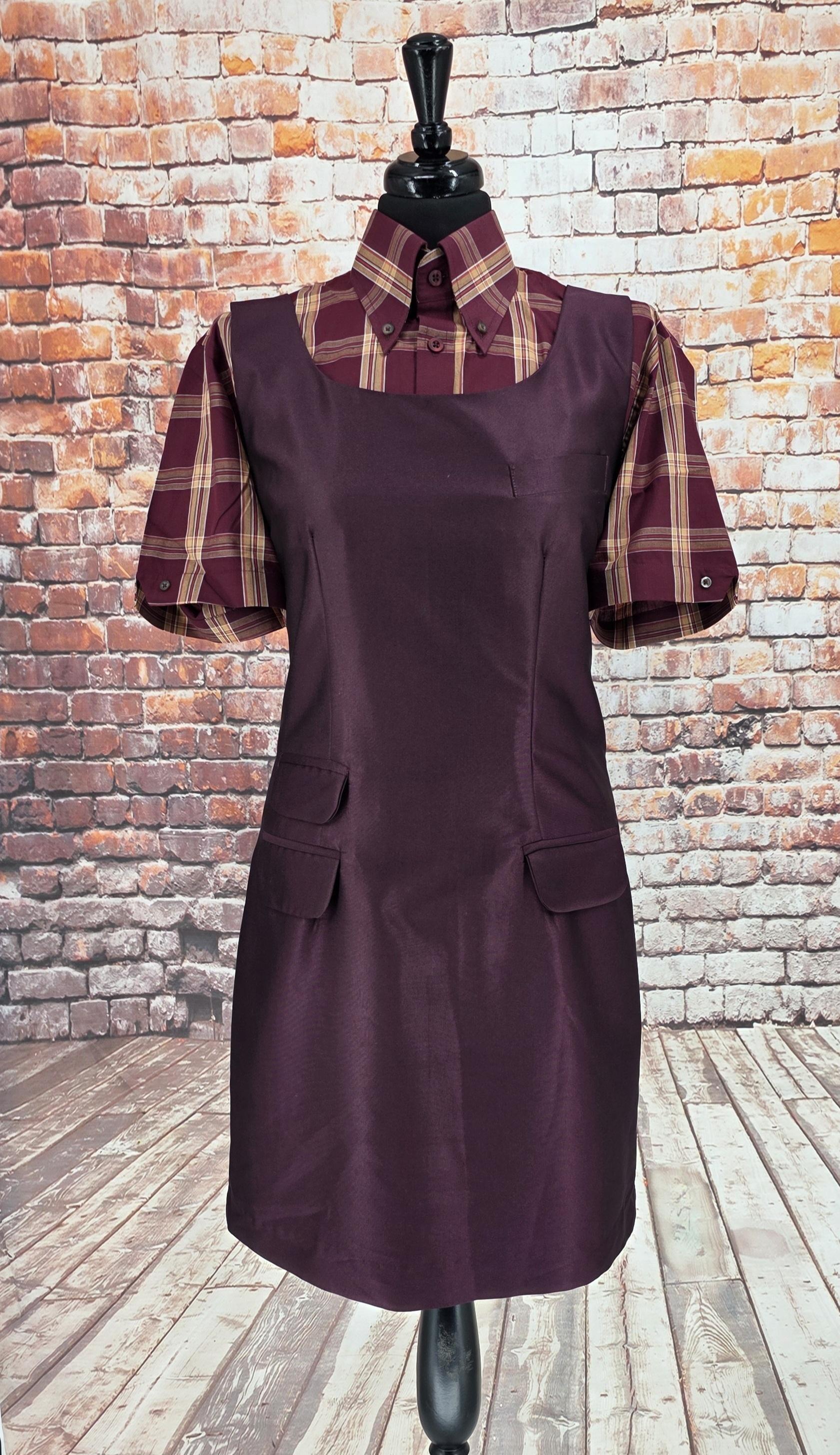 Polly – Claret Pinafore Dress | Mod-Inspired Vintage Style | Modclothin ...